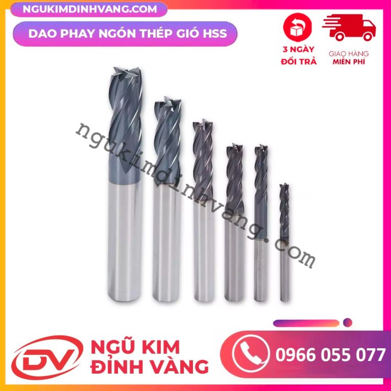 Dao Phay Trụ Hợp Kim 4 Me - Ngũ Kim Đỉnh Vàng